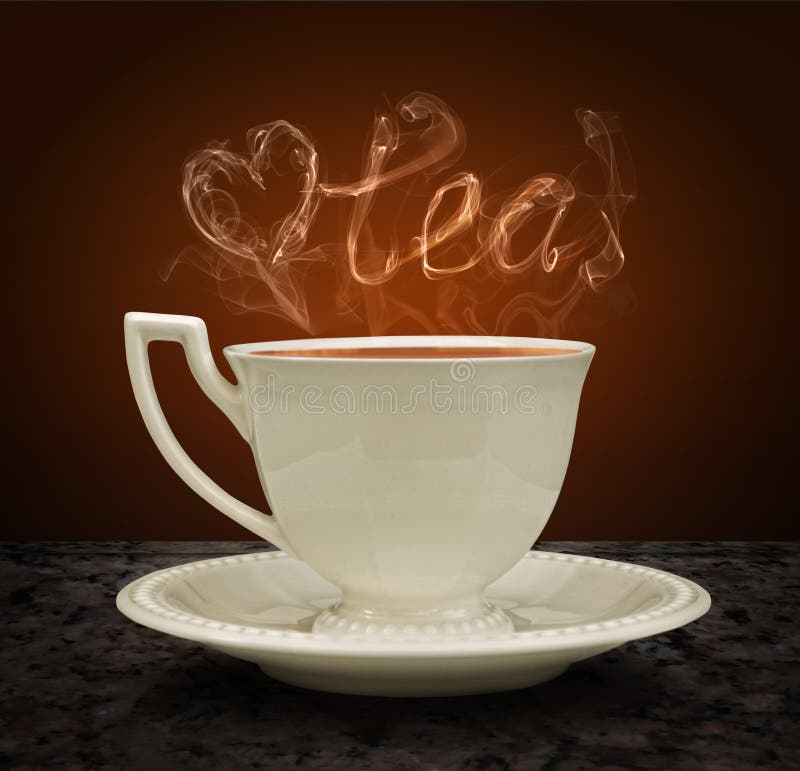 Cup of Tea and Heart and Love with a Pair of Tea. Concept Graphic Stock ...