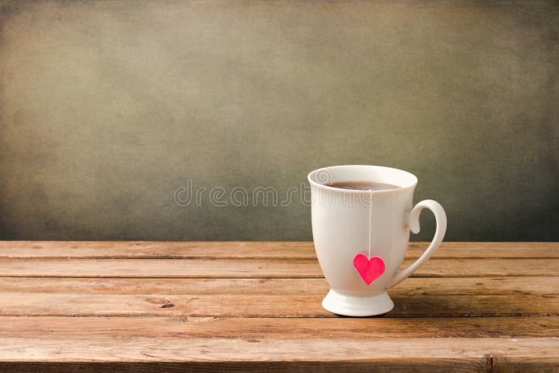 Cup of Tea with Heart Shape Stock Image - Image of shape, tabletop ...