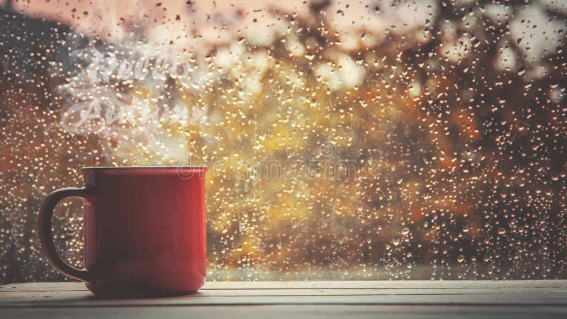 Hello Autumn Text With Watercolor Leaves Over White Stock Photo - Image ...