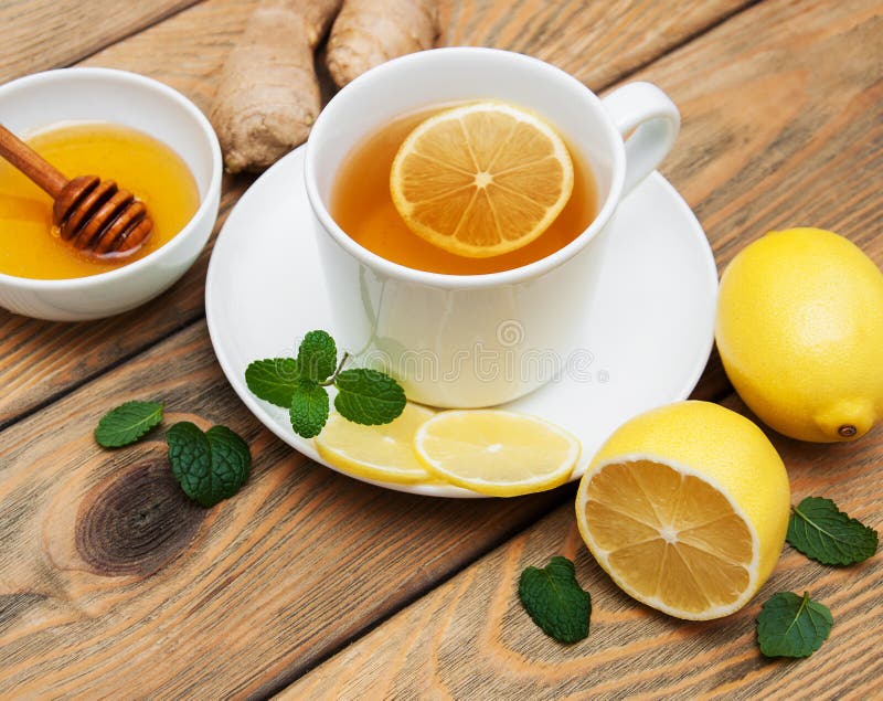 Cup of Tea with Lemon and Ginger Stock Photo - Image of healthy, herbal ...