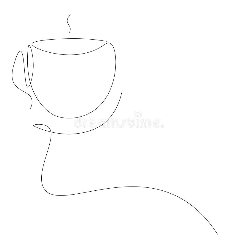 Cup of Tea One Line Drawing. Vector Stock Vector - Illustration of ...