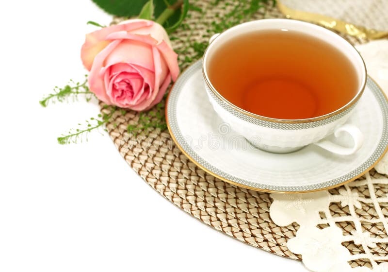 Elegant tea and roses stock photo. Image of calm, drink - 17467412