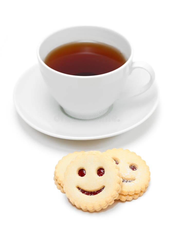 Cup of Tea and Smiling Cookie Stock Photo - Image of energy, delicious ...