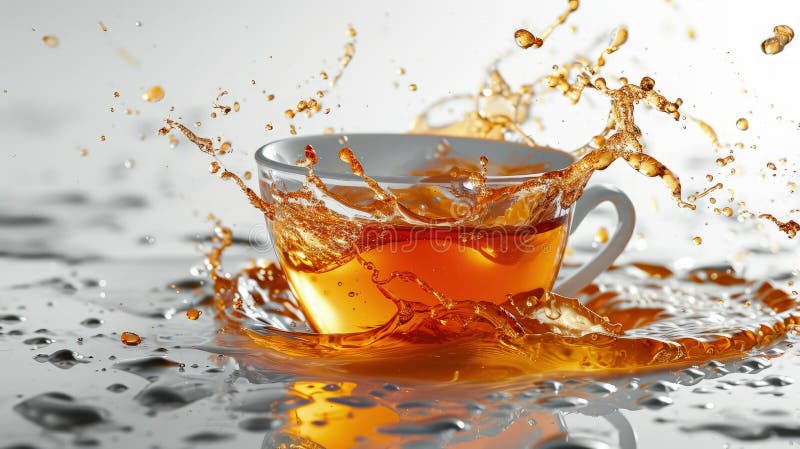A Splashing Cup of Tea stock photo. Image of liquid - 309050604