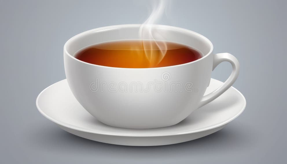A Cup of Tea with Steam Rising Stock Illustration - Illustration of ...