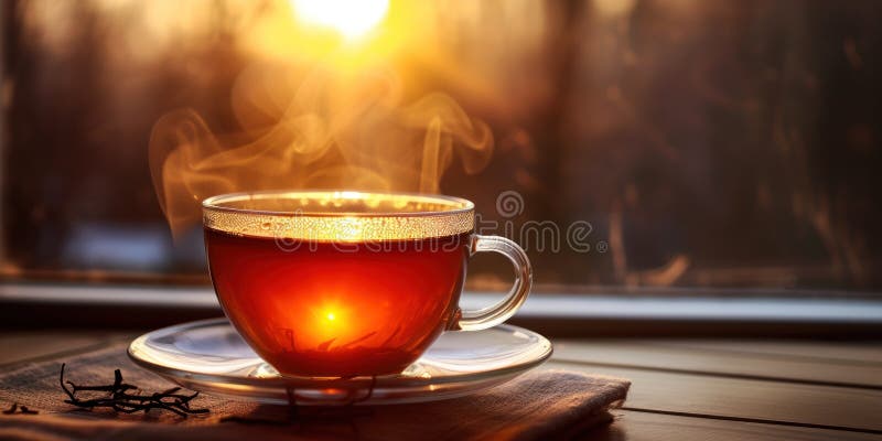 Steaming Cup of Tea stock photo. Image of calming, brown - 308937662