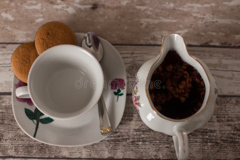 Cup with Tea and Teapot, Close Up Stock Photo - Image of closeup, tasty ...