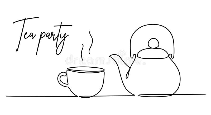 Tea Party Line Drawing Stock Illustrations – 1,424 Tea Party Line ...
