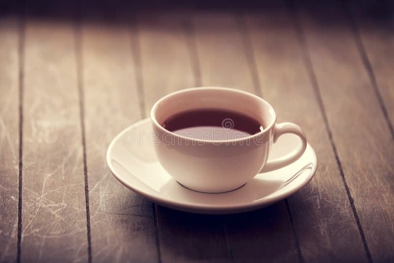 Cup of Tea in Vintage Colour Style. Stock Photo - Image of table ...