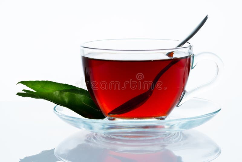 Cup of Tea on White Background Stock Photo - Image of drink, glass ...