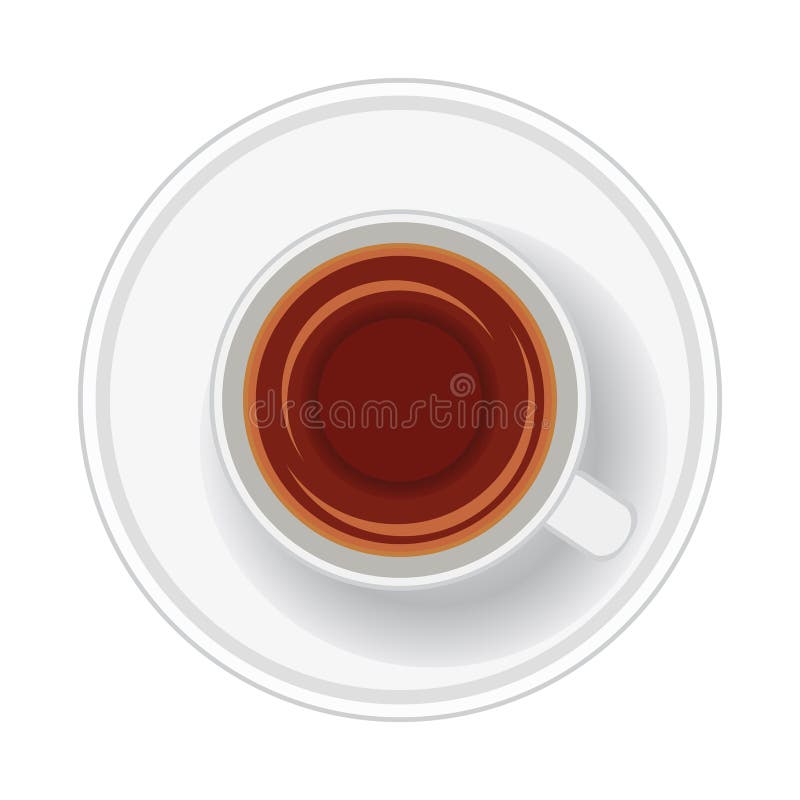 Cup of Tea on White Background. Top View Stock Vector - Illustration of ...