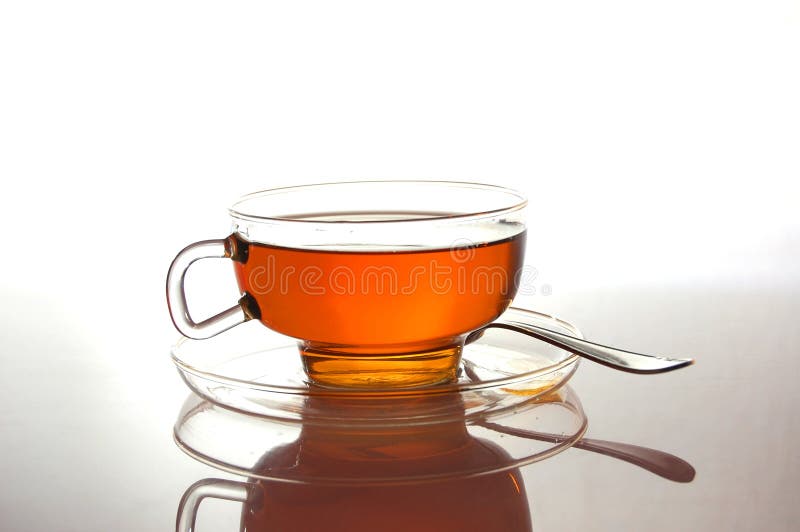 Cup of Tea on White with Reflection Stock Image - Image of isolated ...