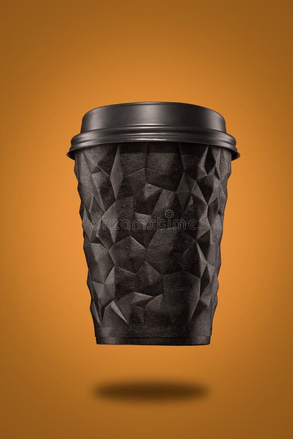 A Cup of Textured Coffee Geometry with a Black Cap Stock Image - Image ...