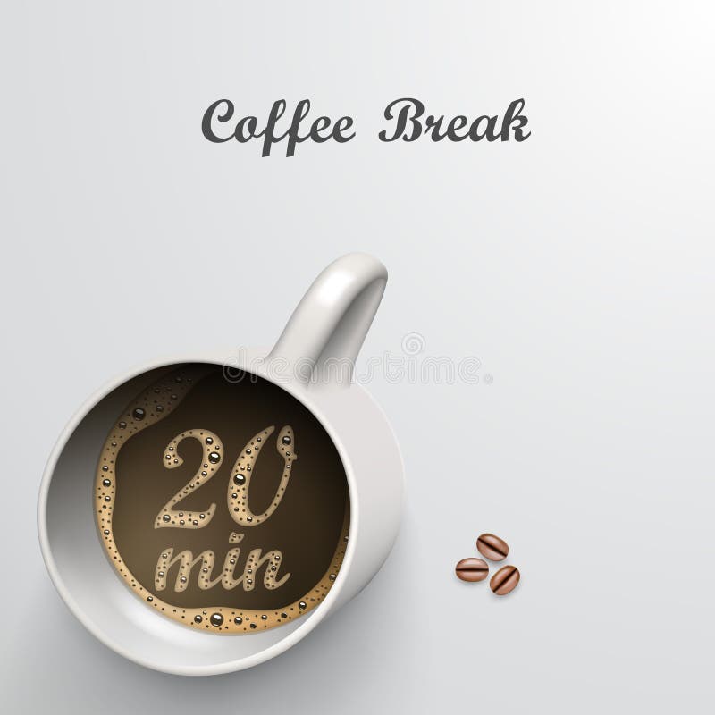 Cup with a Time of Minutes Break Stock Vector - Illustration of morning ...