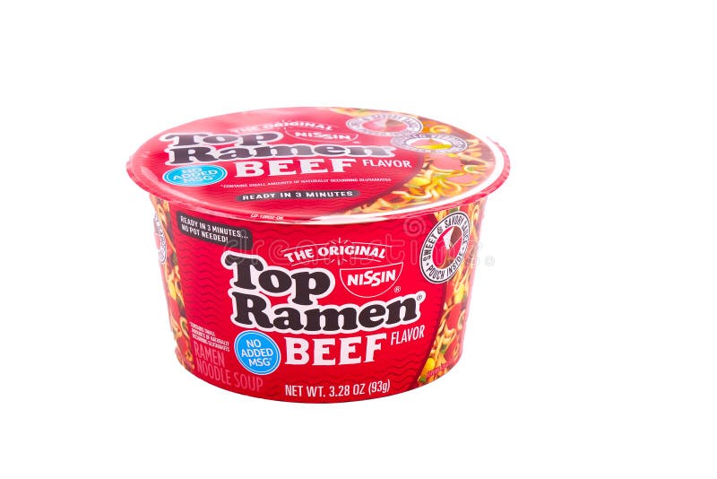 Cup of Top Ramen Beef Flavor Editorial Image - Image of easy, flavor ...