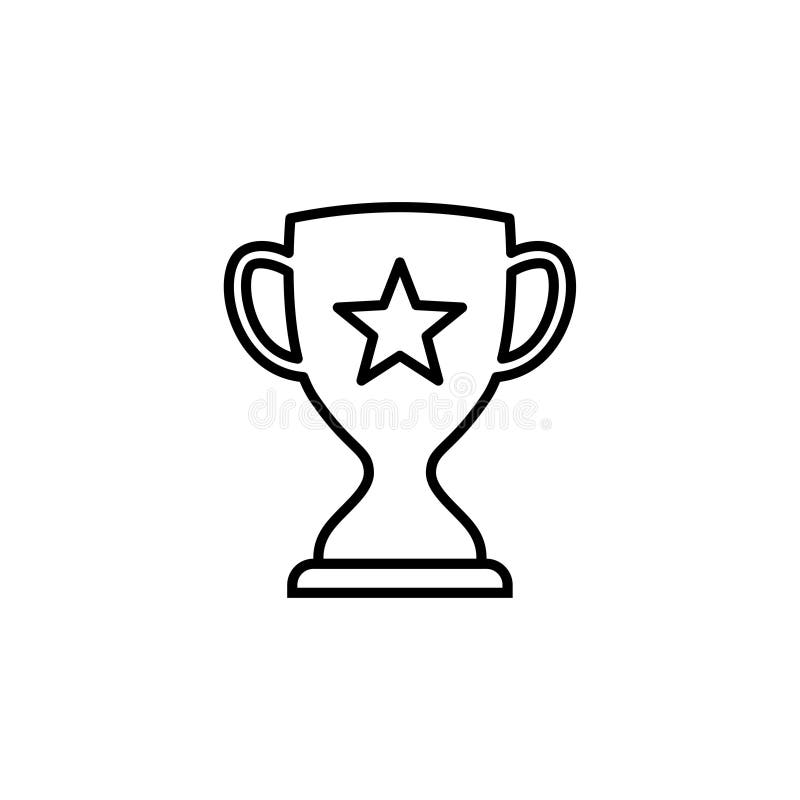Trophy cup line icon stock vector. Illustration of symbol - 239680867