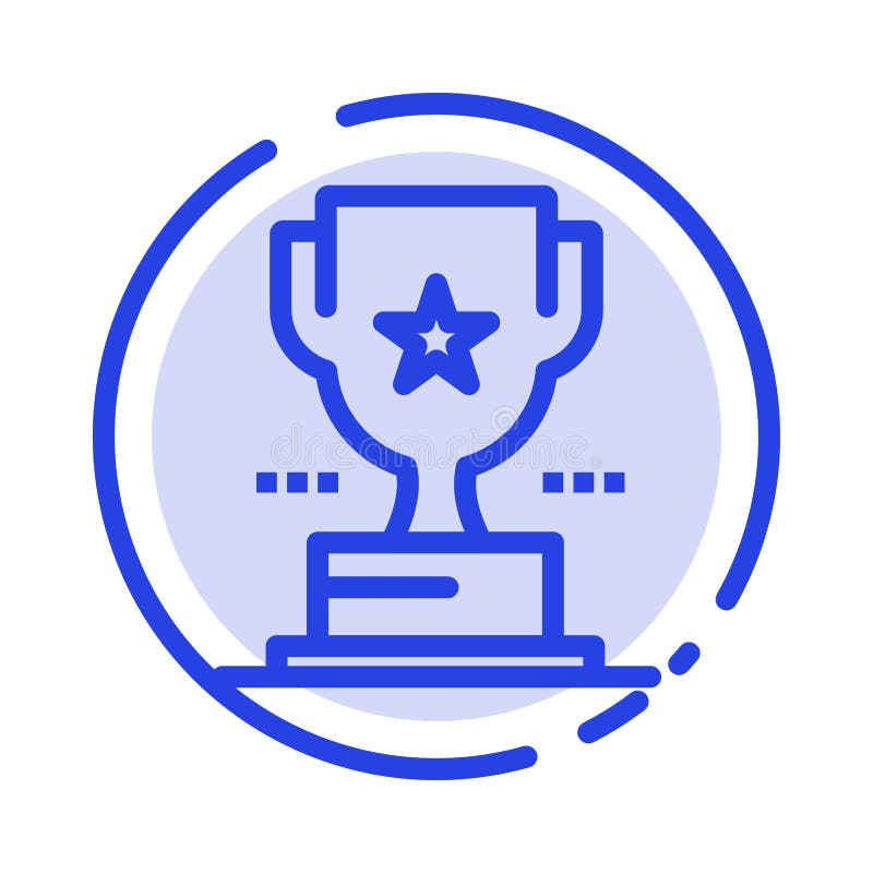 Cup, Trophy, Prize, Achievement Blue Dotted Line Line Icon Stock Vector ...
