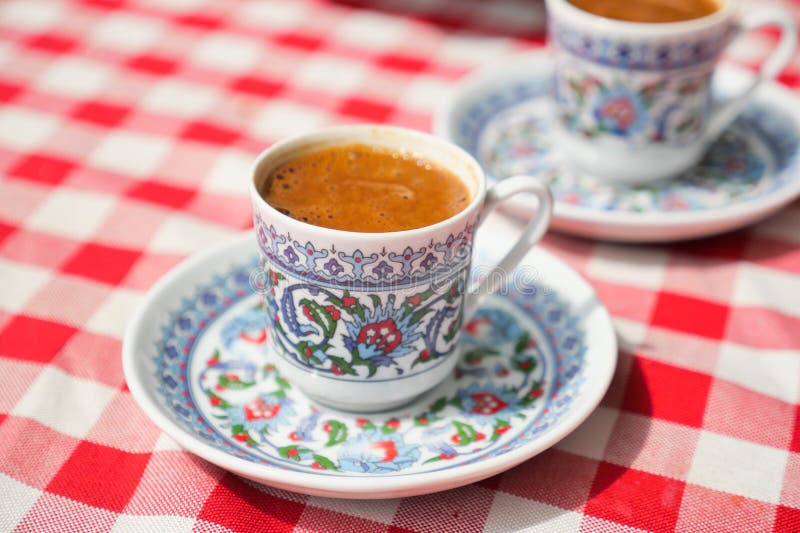 A Cup of Turkish Coffee on Table Outdoor Stock Image - Image of coffee ...