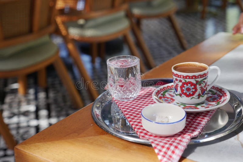 A Cup of Turkish Coffee on Table Outdoor Stock Image - Image of desk ...