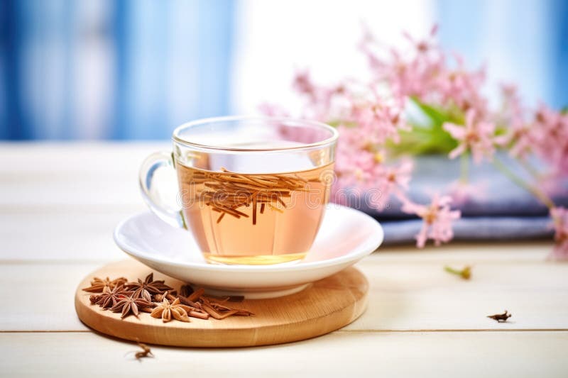 Cup of Valerian Tea with Dry Valerian Root on the Side Stock Image ...