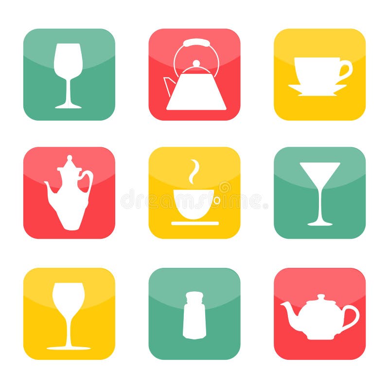 Cup Vectors Set stock vector. Illustration of icon, cocktail - 46872055
