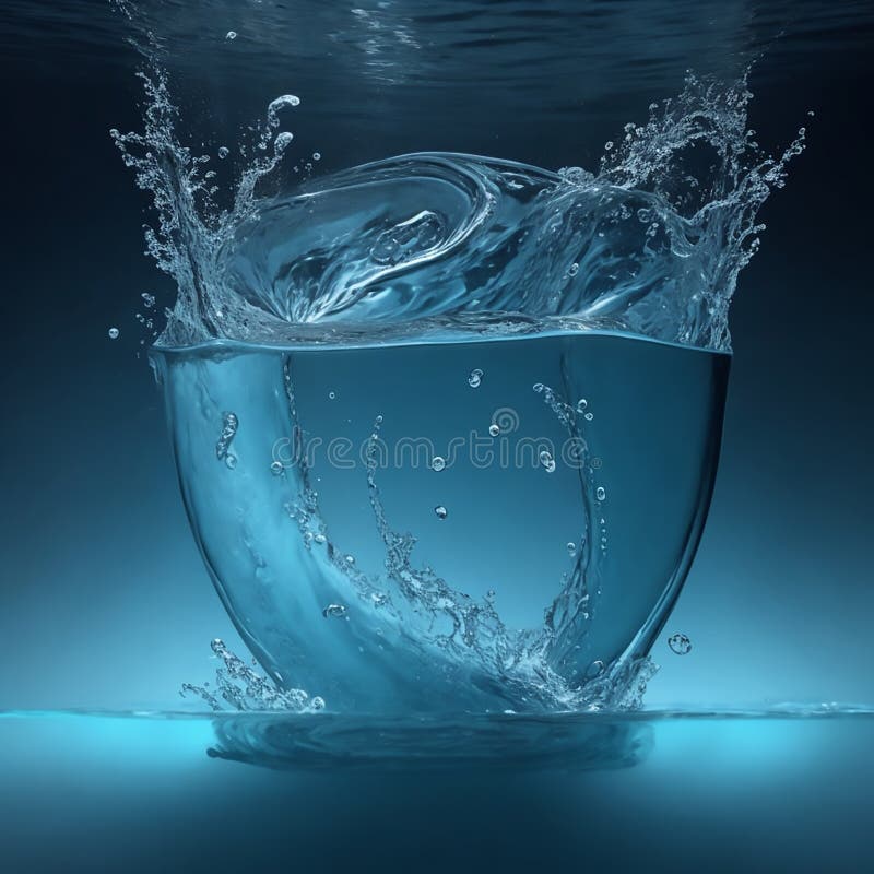 Cup with Water in Blue Background Stock Illustration - Illustration of ...