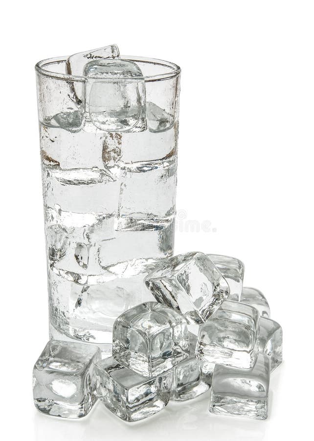 Cup of water and ice cubes stock image. Image of beverage - 31477535
