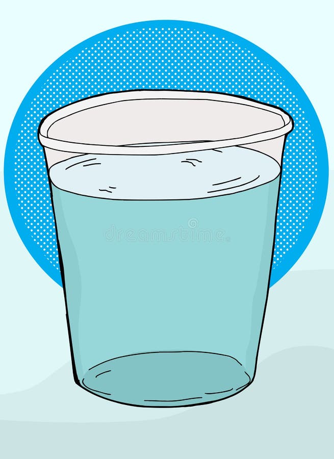 Cup of Water Over Blue stock illustration. Illustration of space - 52968770