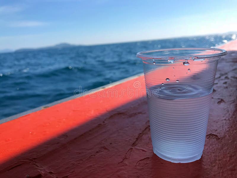 A Cup of Water and a Wave Inside Stock Photo - Image of lifestyle ...