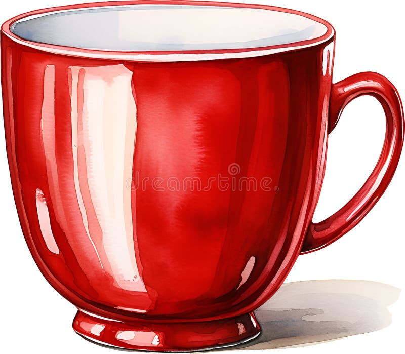 Cup Watercolor Clipart stock illustration. Illustration of coffee ...