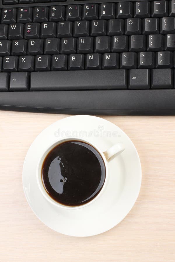 Cup whit keyboard stock image. Image of cafe, computer - 38350013