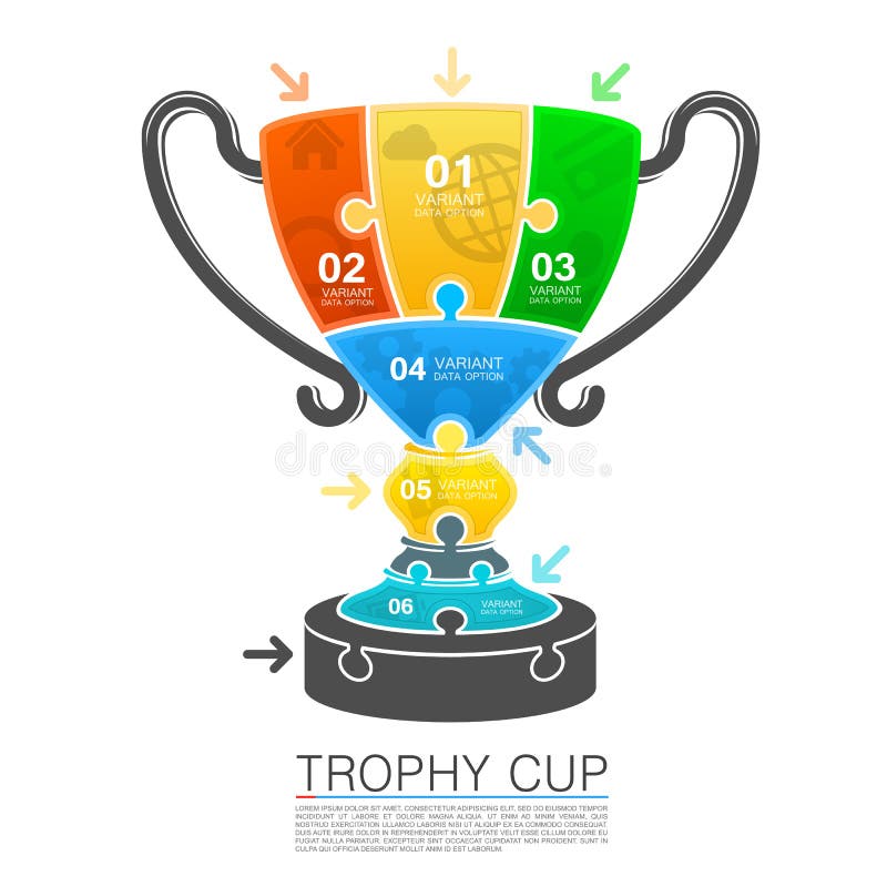 Cup Winner with Icons Puzzle Stock Vector - Illustration of color ...