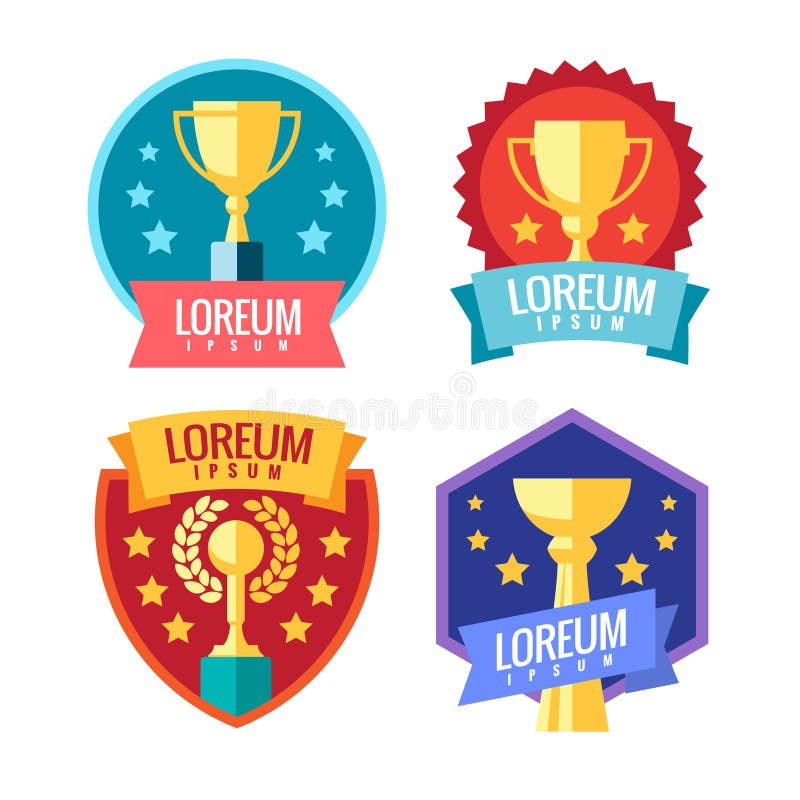 Cup Winner Logo. Emblems Set Stock Vector - Illustration of game ...