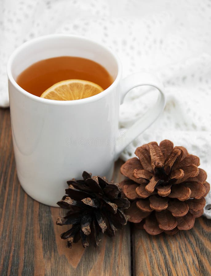 Cup of tea in the winter stock image. Image of beverage - 28217453