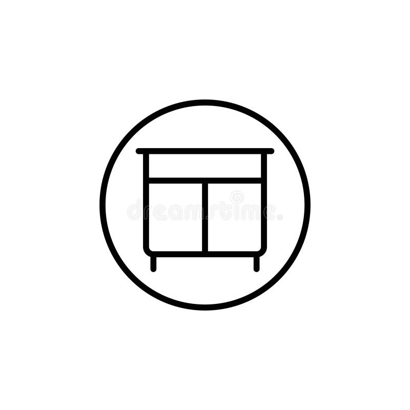 Cupboard Icon Thin Vector Set Stock Vector - Illustration of container ...