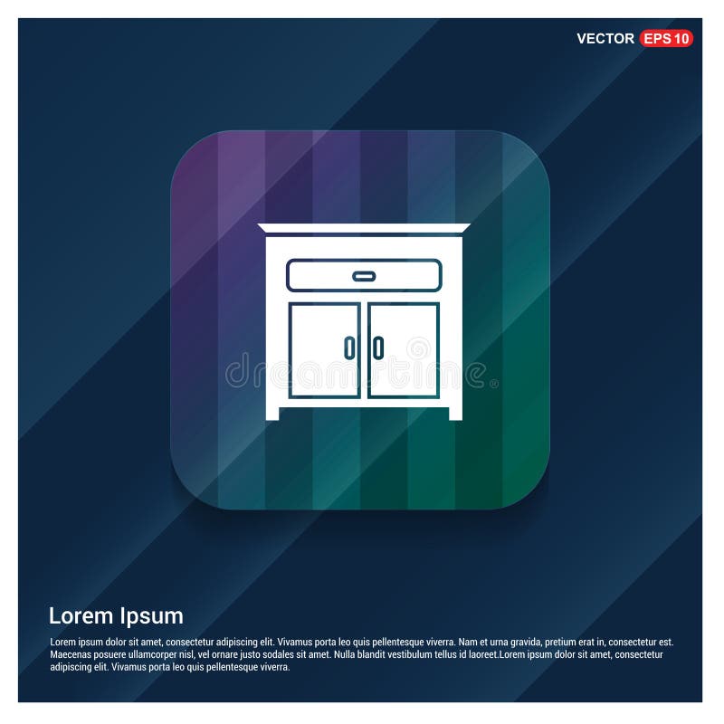 Cupboard Icon stock vector. Illustration of bold, drawer - 122007997