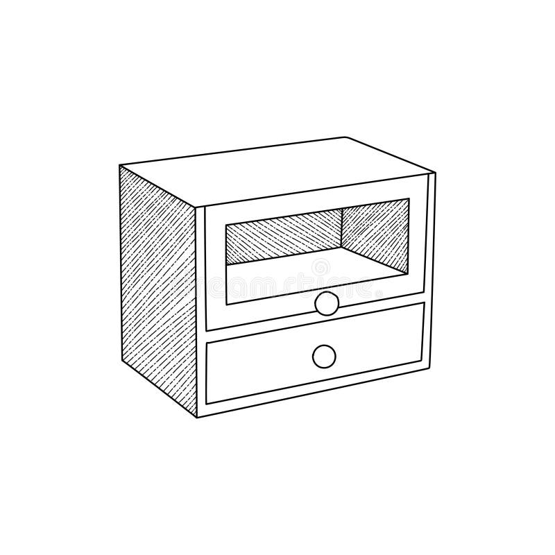 Cupboard Line Art Design Template, Vector Symbol, Sign, Outline ...