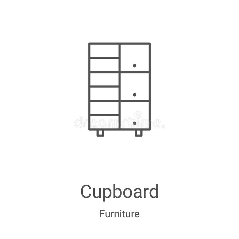Cupboard Icon Vector from Furniture Collection. Thin Line Cupboard ...