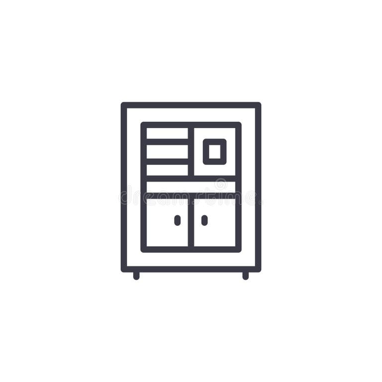 Cupboard Linear Icon Concept. Cupboard Line Vector Sign, Symbol ...