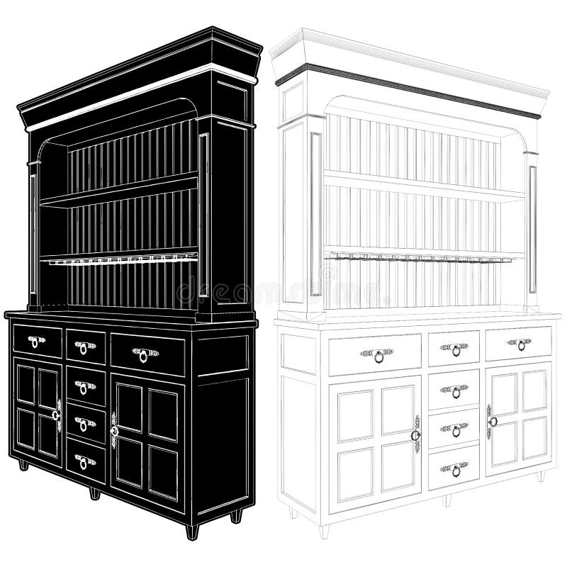 Cupboard Sideboard Buffet Vector. Illustration Isolated on White ...