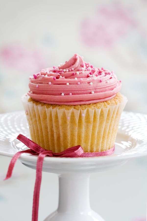 Pink cupcake stock photo. Image of treat, fairy, gourmet - 13300916