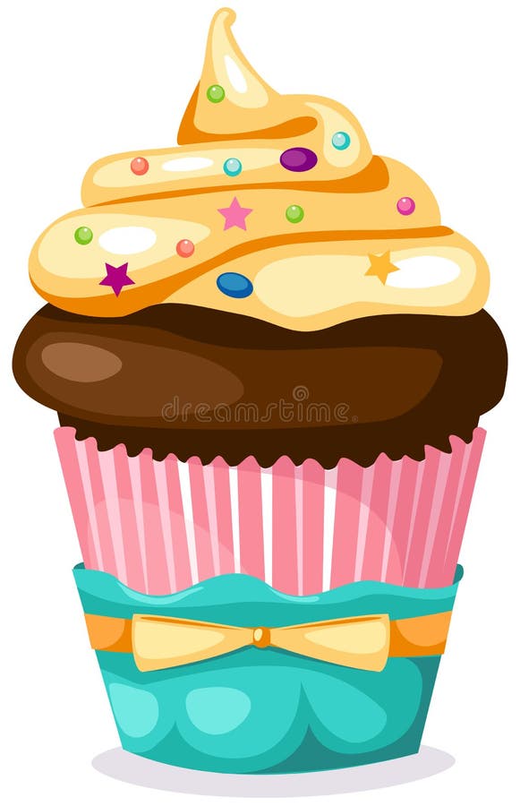 Cupcake stock vector. Illustration of cream, happy, chocolate - 13583063