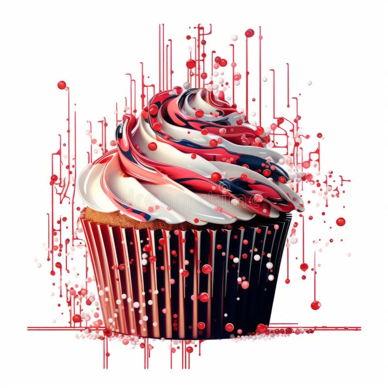 Cupcake Algorithmic Art on White Background Stock Illustration ...