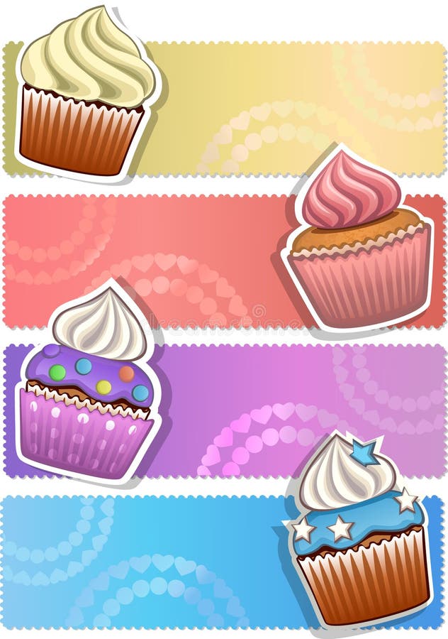 Cupcake banner. stock vector. Illustration of party, label - 49301573