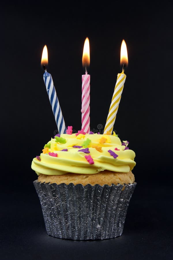 Rainbow birthday cupcake stock image. Image of party - 179540729