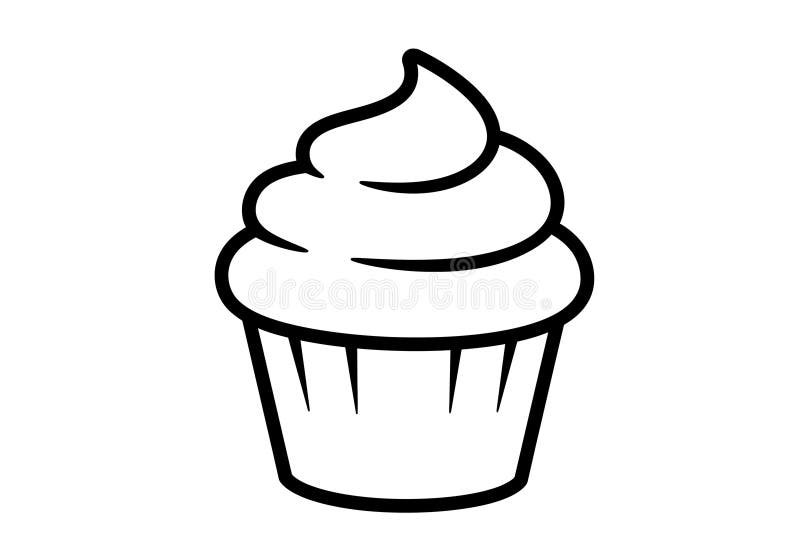 Cupcake Clipart Black White Stock Illustrations – 956 Cupcake Clipart ...