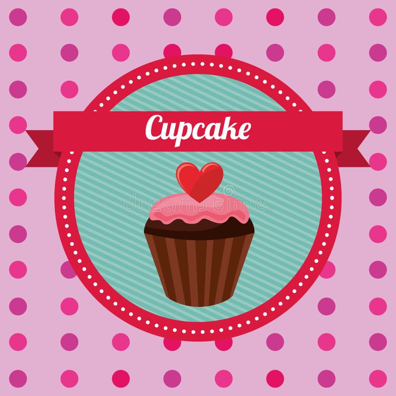 Cupcake card stock vector. Illustration of bakery, vector - 59532781