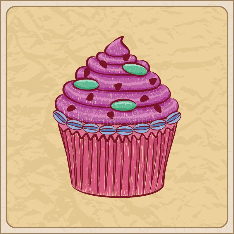 Cupcake Card stock vector. Illustration of doodle, cupcake - 31035129
