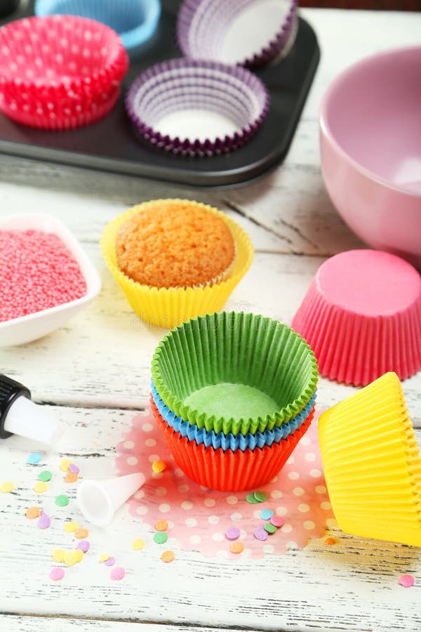 Cupcake cases stock image. Image of colorful, sprinkles - 50373349