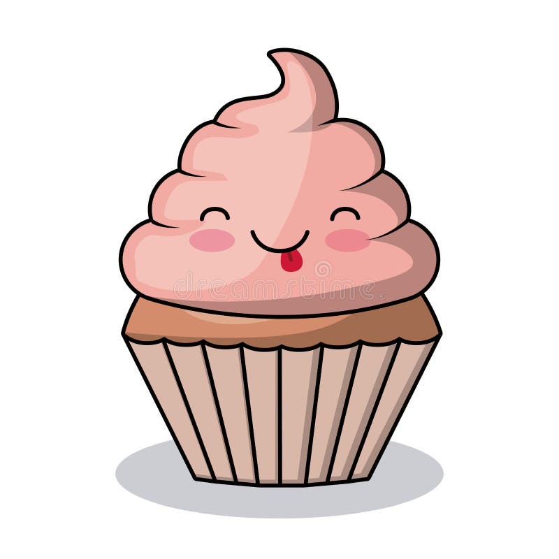 Cupcake Character Isolated Icon Design Stock Vector - Illustration of ...